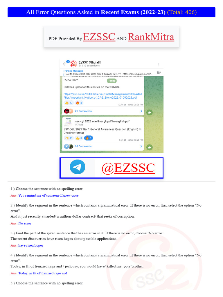 Common Grammar and Spelling Errors | PDF