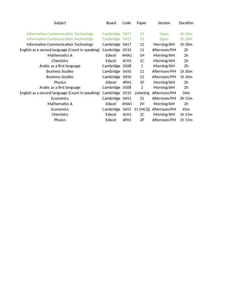 IGCSE 2024 Timetable | PDF
