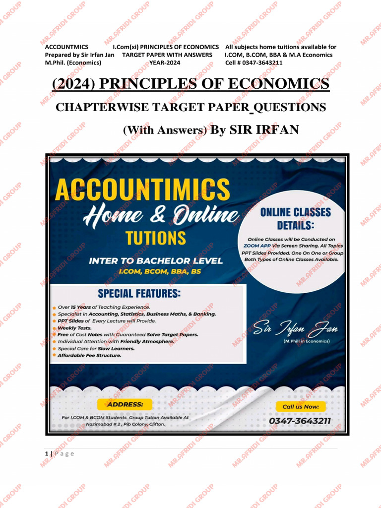 Economics Target by Sir Irfan Malik | PDF