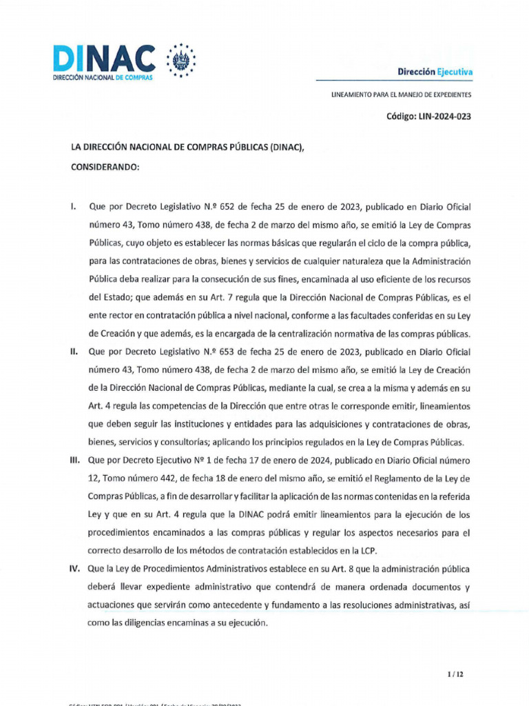 Lineamiento DINAC para Expedientes | PDF | Regulación | Justicia
