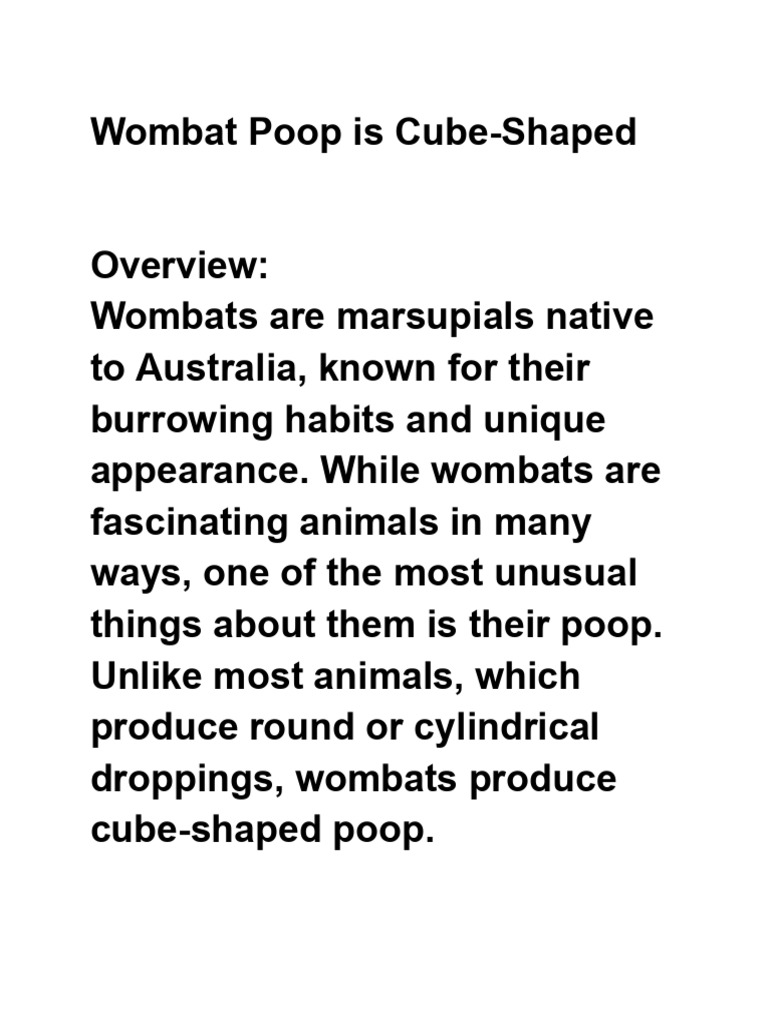 Wombat Poop Is Cube-Shaped DYK | PDF