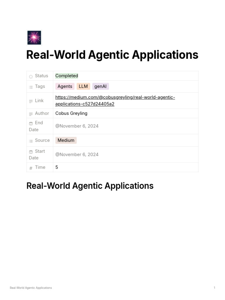 Real-World Agentic Applications | PDF | Artificial Intelligence ...