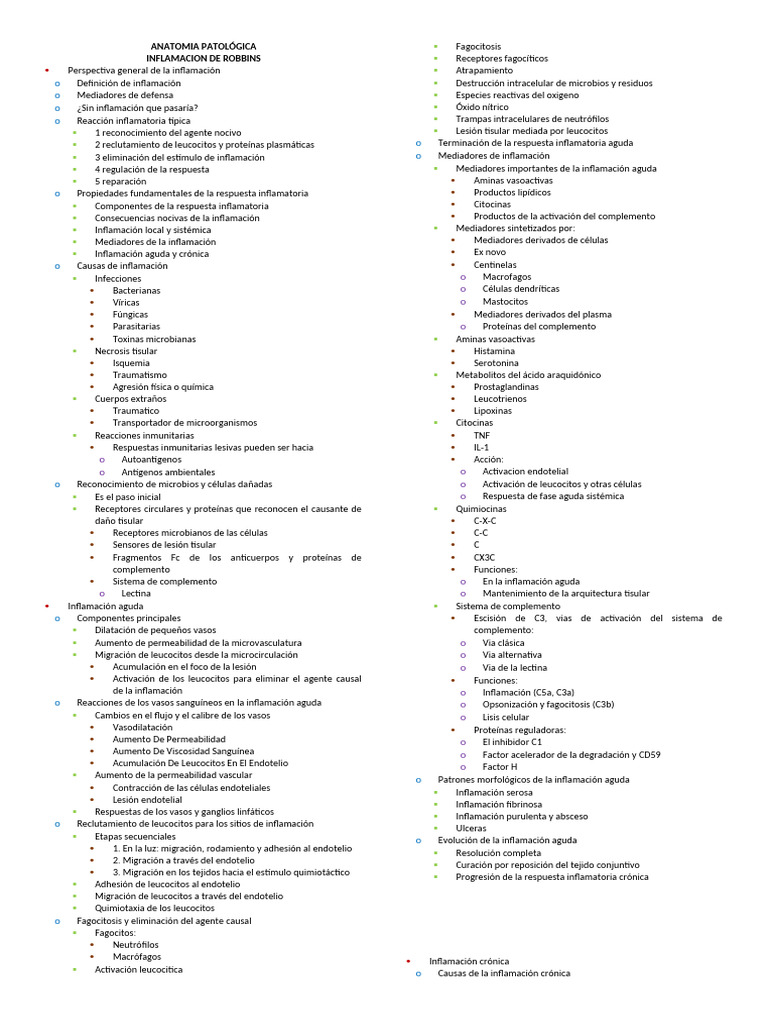 ANATOMIA PATOLÓGICA Mapa Conceptual | PDF | Inflamación | Sistema complementario