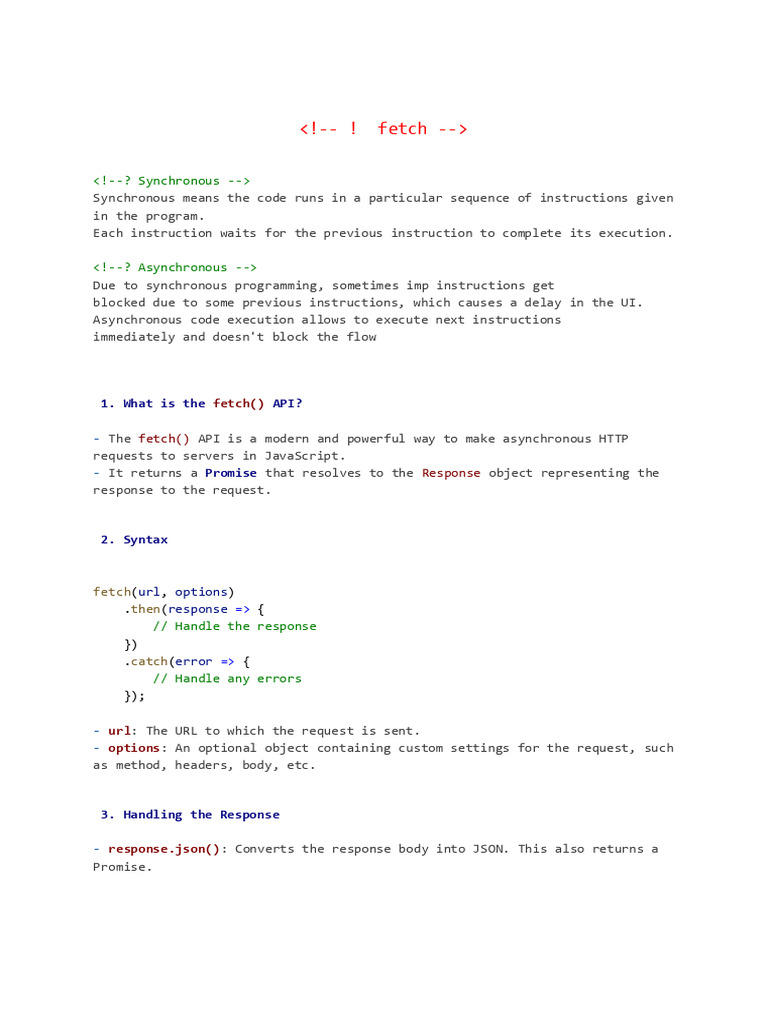 Fetch | PDF | Json | Web Development Fetch | PDF | Json | Web Development