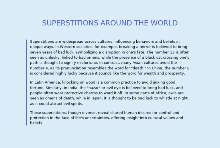 Superstitions | PDF