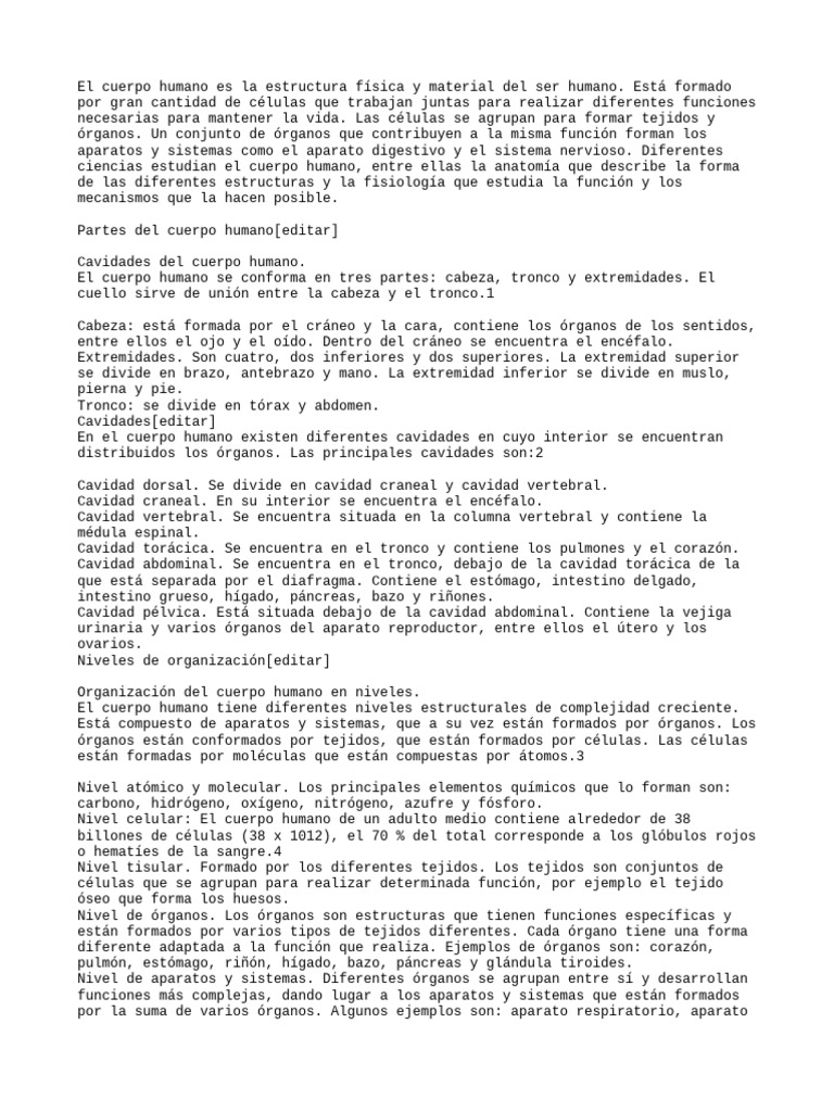 Estructura y Función del Cuerpo Humano | PDF | Cuerpo humano ...