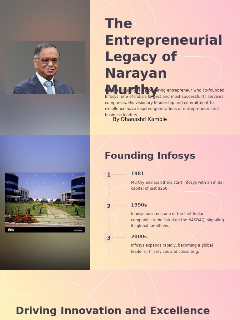 Narayan Murthy: Infosys Entrepreneurial Legacy | PDF | Entrepreneurship ...