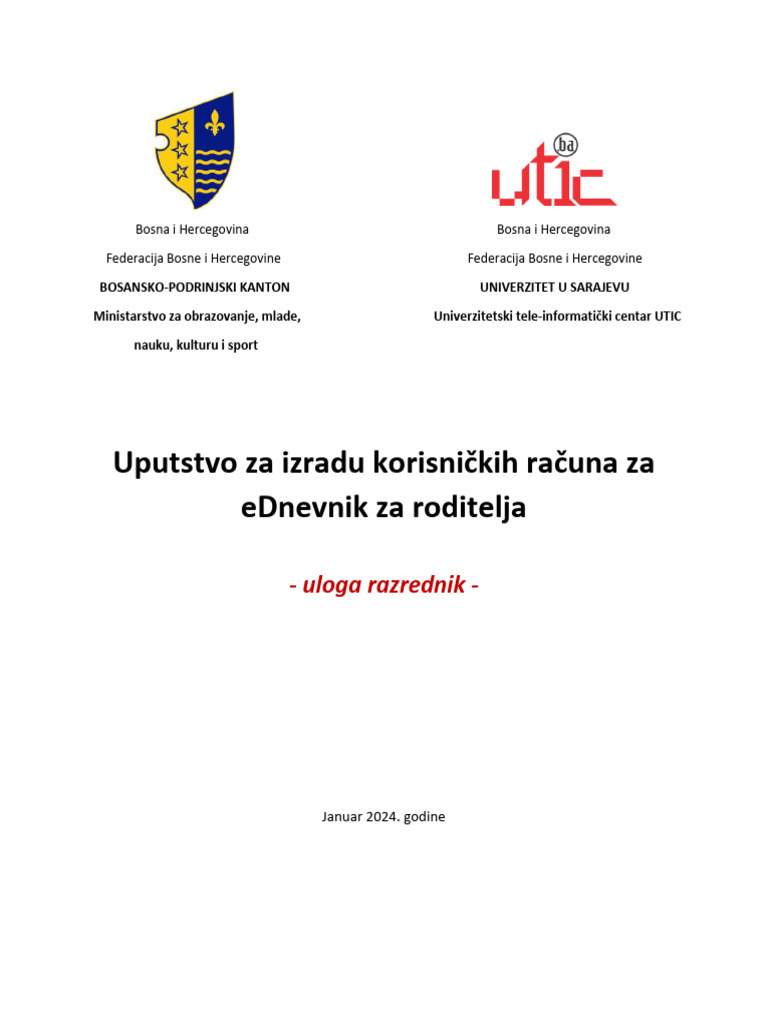 Uputstvo Za Kreiranje Korisnickih Racuna Za Roditelje | PDF