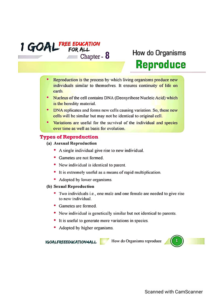 Reproduction and Heredity (Notes) | PDF