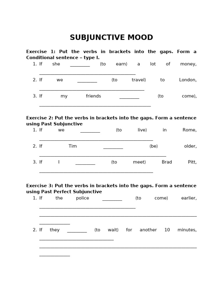 Subjunctive Mood | PDF