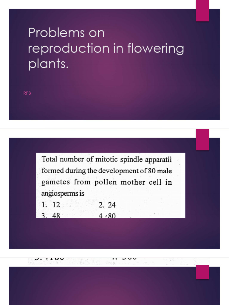 Problems On Reproduction in Flowering Plants | PDF