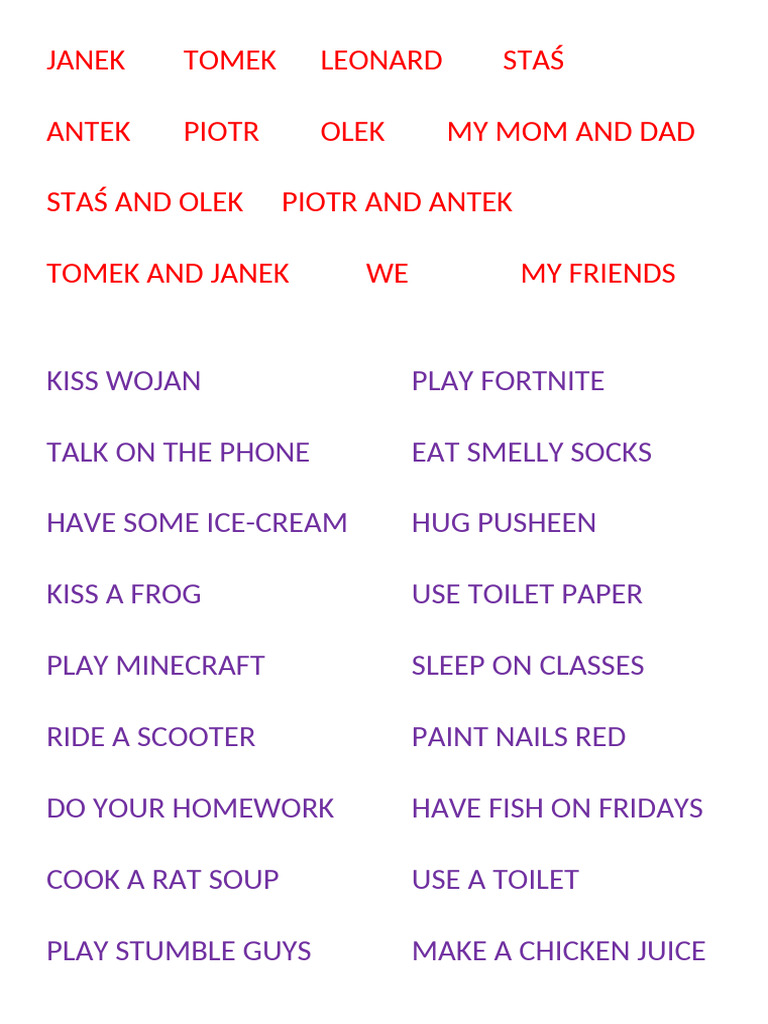 Funny Sentences | PDF