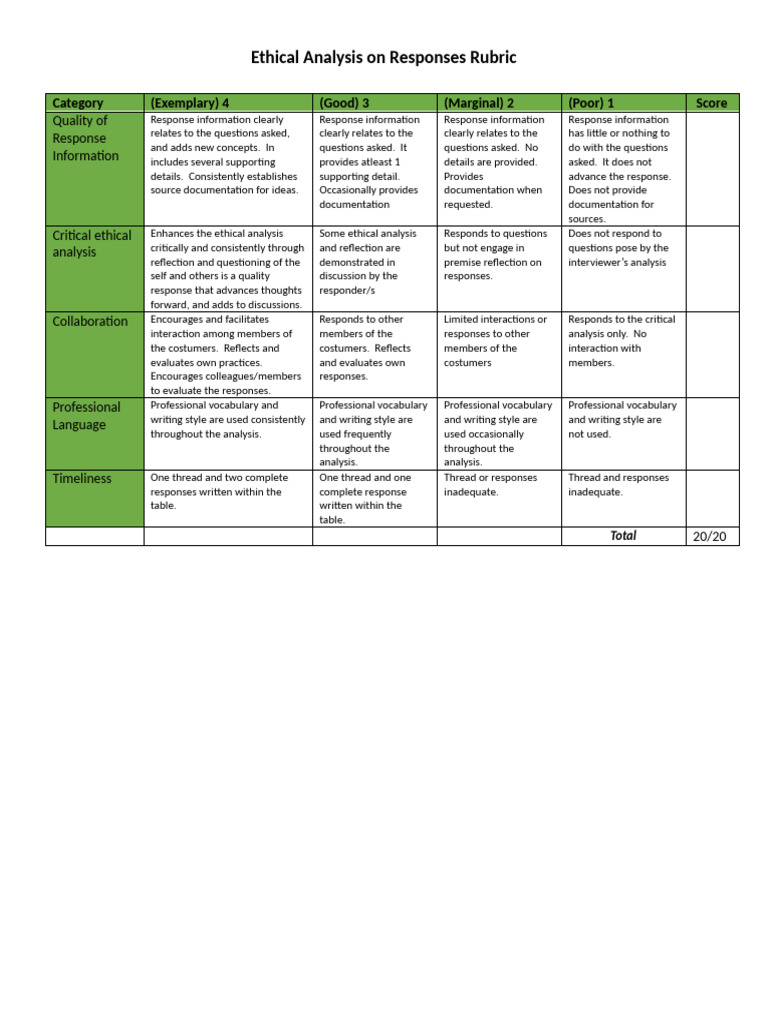 Critical Analysis Rubrics | PDF | Human Communication | Cognition