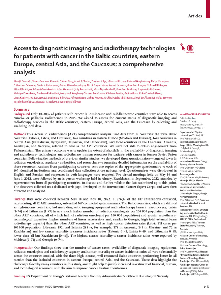 Access To Diagnostic Imaging and Radiotherapy Tech | PDF | Radiation ...