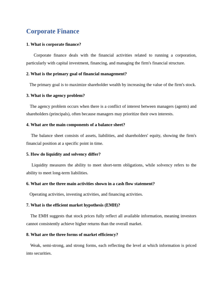 VIVA Sample Questions and Answer | PDF | Futures Contract | Financial Risk
