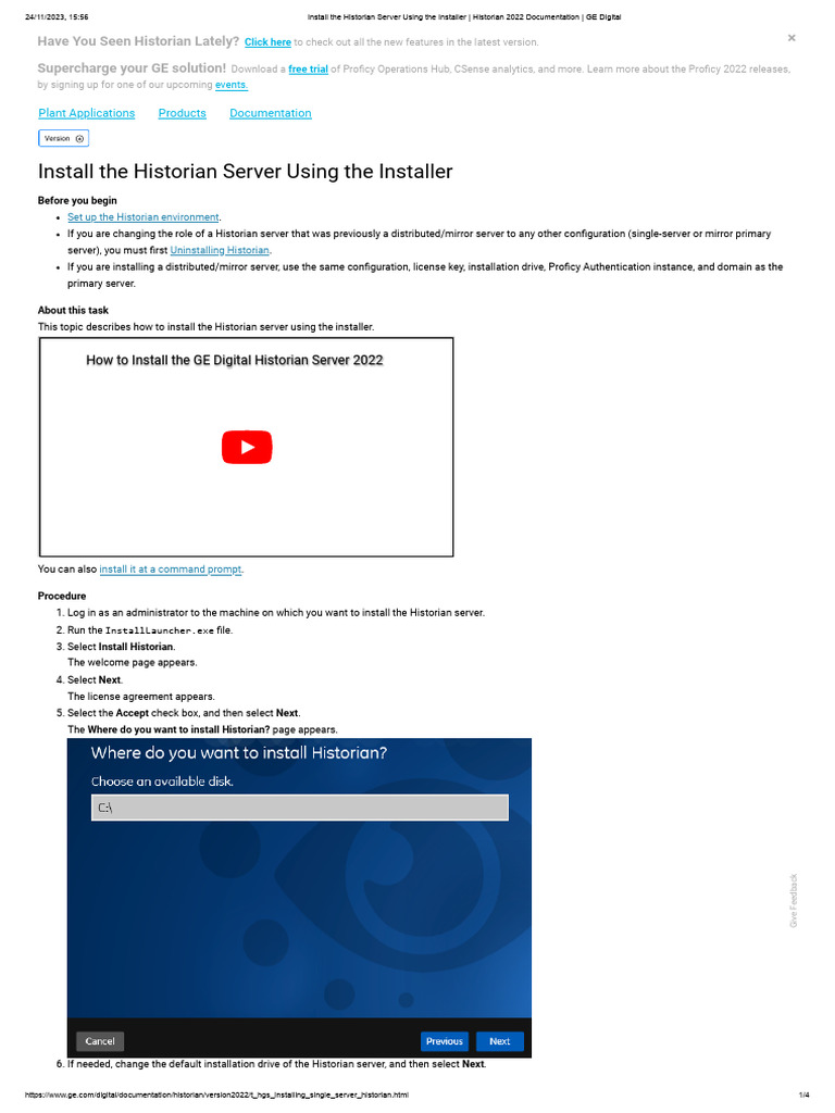 Install The Historian Server Using The Installer - Historian 2022 Documentation - GE Digital ...
