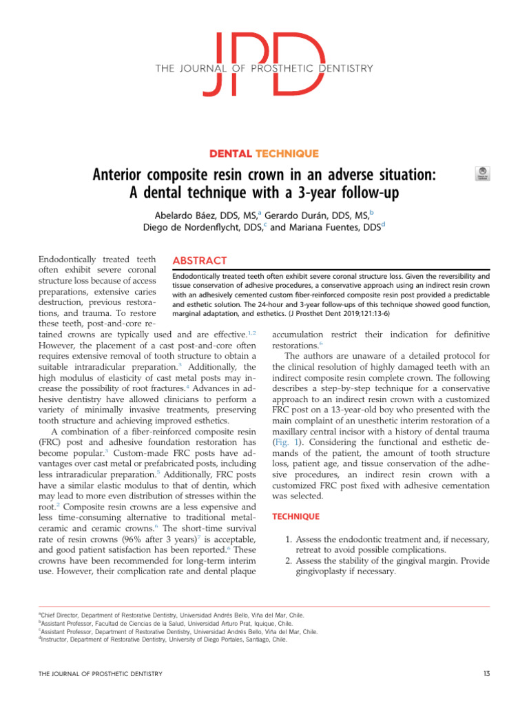 2019 Anterior Composite Resin Crown in An Adverse Situation - A Dental ...