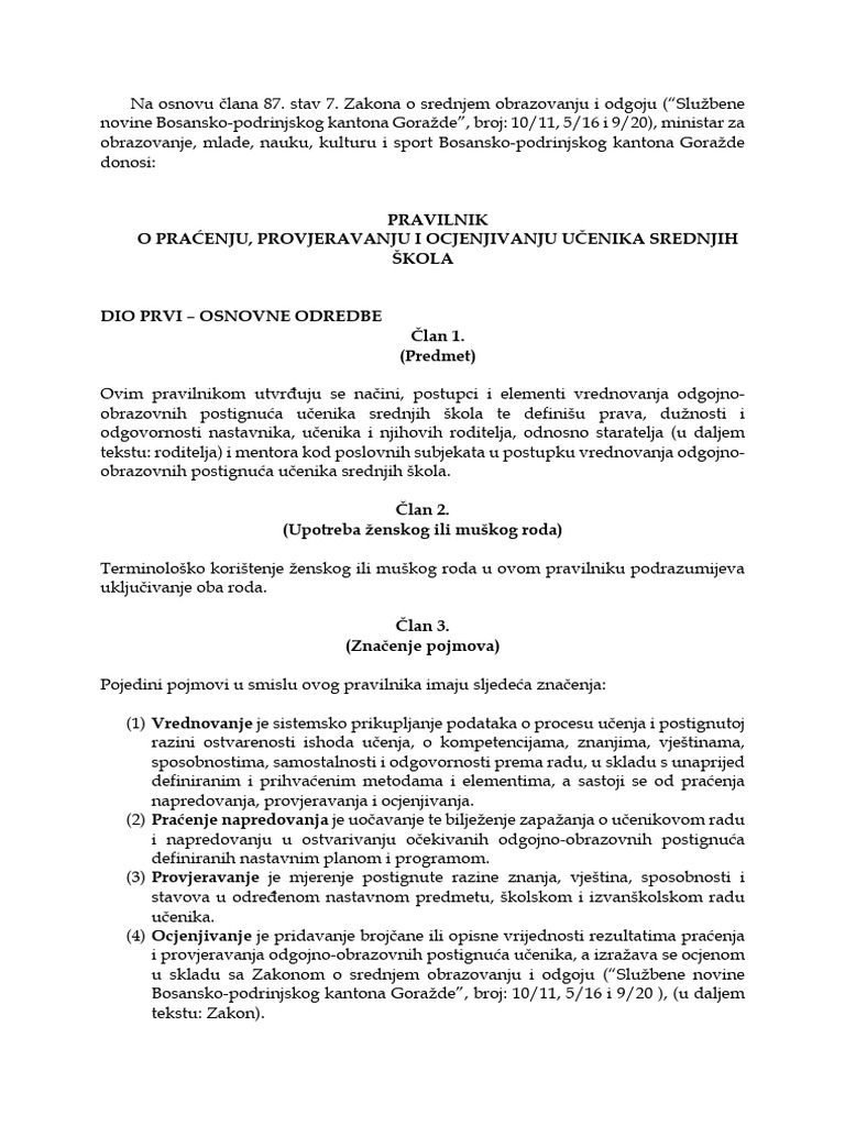Finalni Nacrt - Pr.o Prać. I Ocj - 06.01 | PDF
