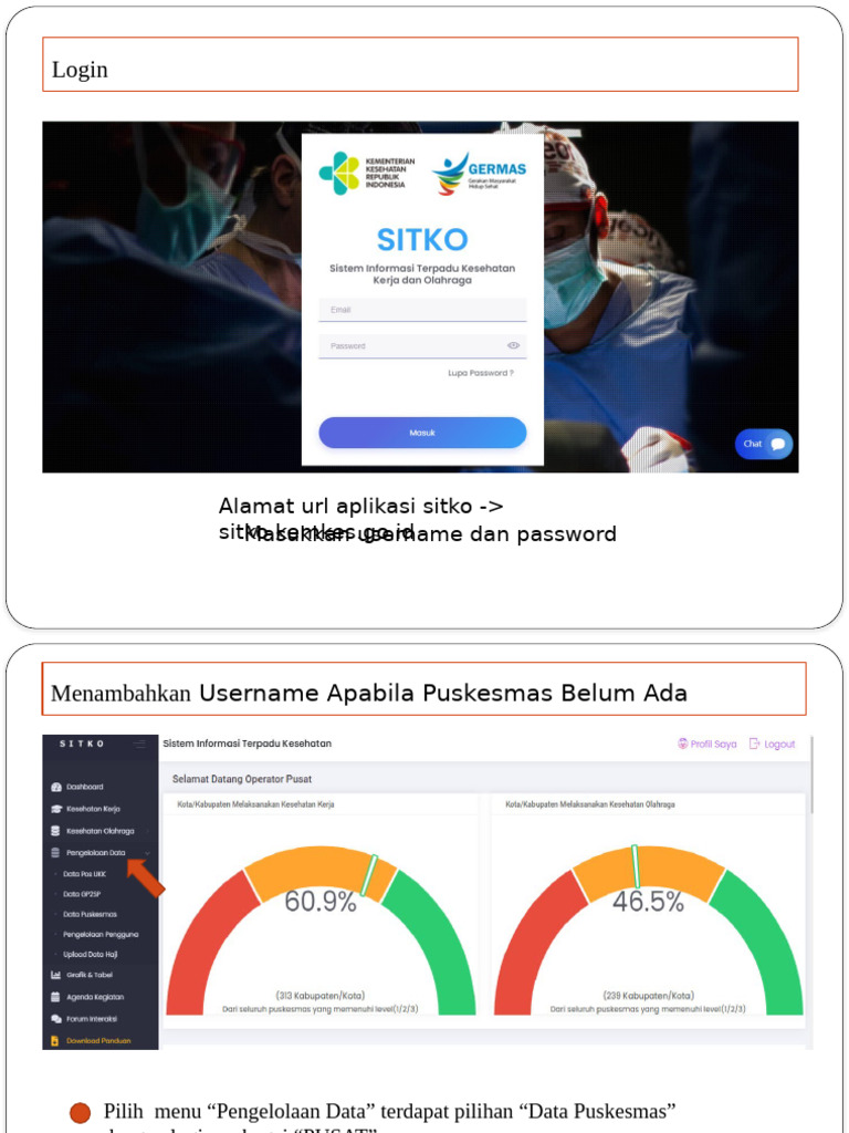 Bahan Penggunaan Aplikasi Sitko | PDF