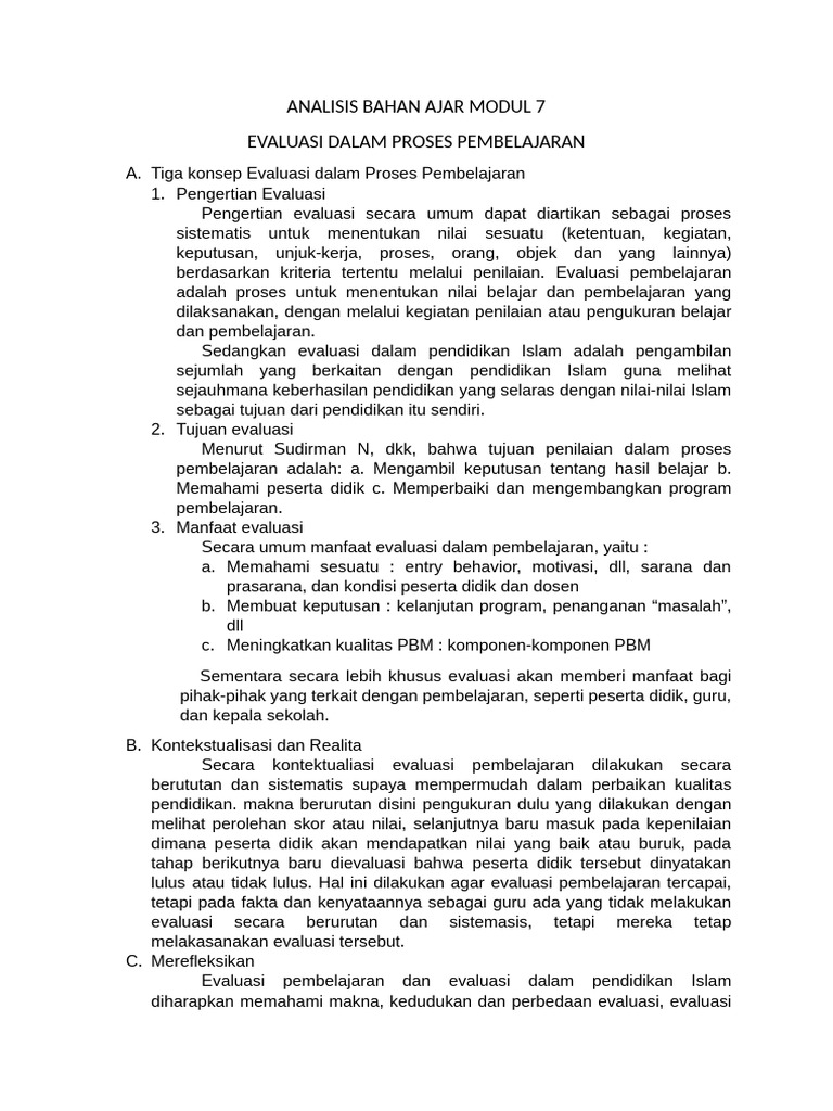 Analisis Bahan Ajar Modul 7 | PDF