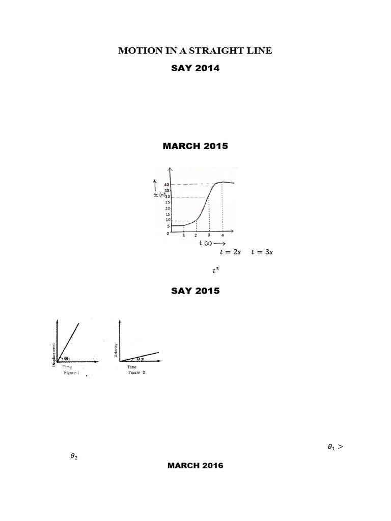 Motion in A Straight Line | PDF | Acceleration | Velocity