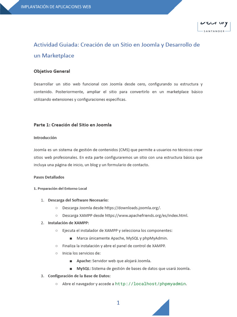 Actividad Joomla | PDF | Joomla | Mi sql