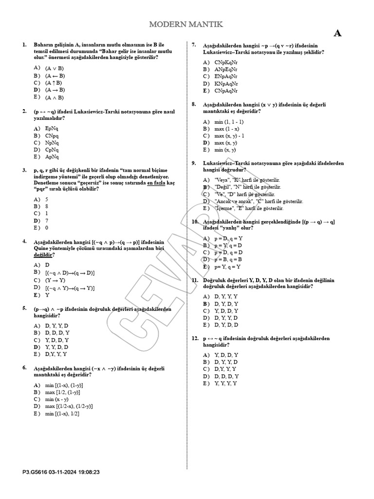 Modern Mantik Vi̇ze | PDF