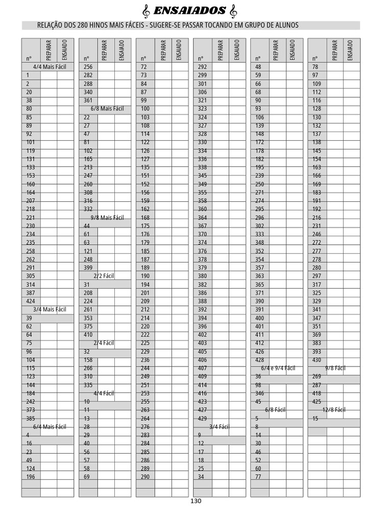 Lista de Hinos CCB | PDF