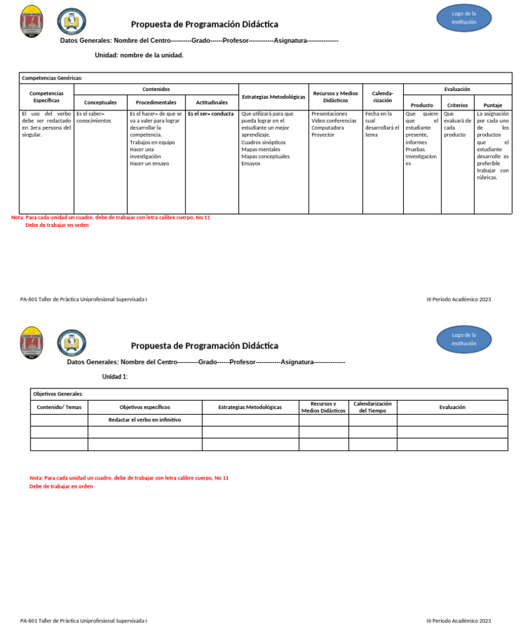 Propuesta de Programación Didáctica para La Asignatura | PDF | Evaluación | Modificación de ...