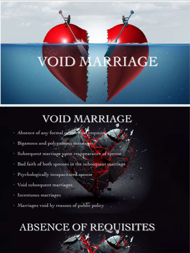 Understanding Void Marriages and Their Causes | PDF | Annulment | Marriage