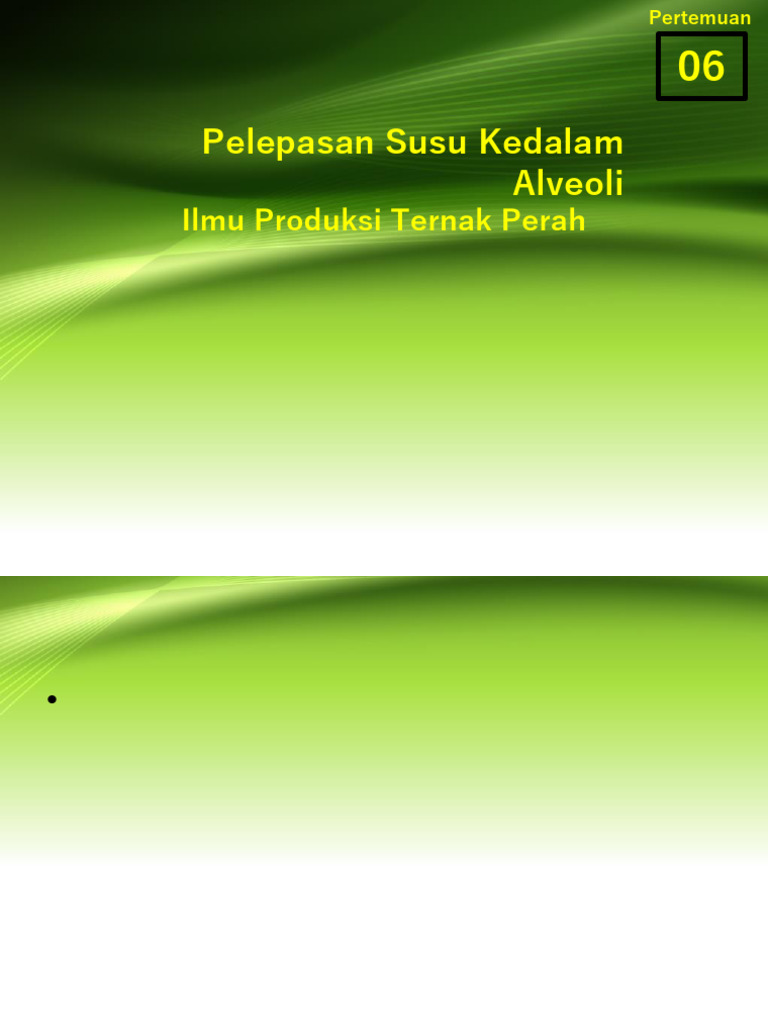 SLIDE PERTEMUAN KE 6 Produksi Susu (Autosaved) | PDF