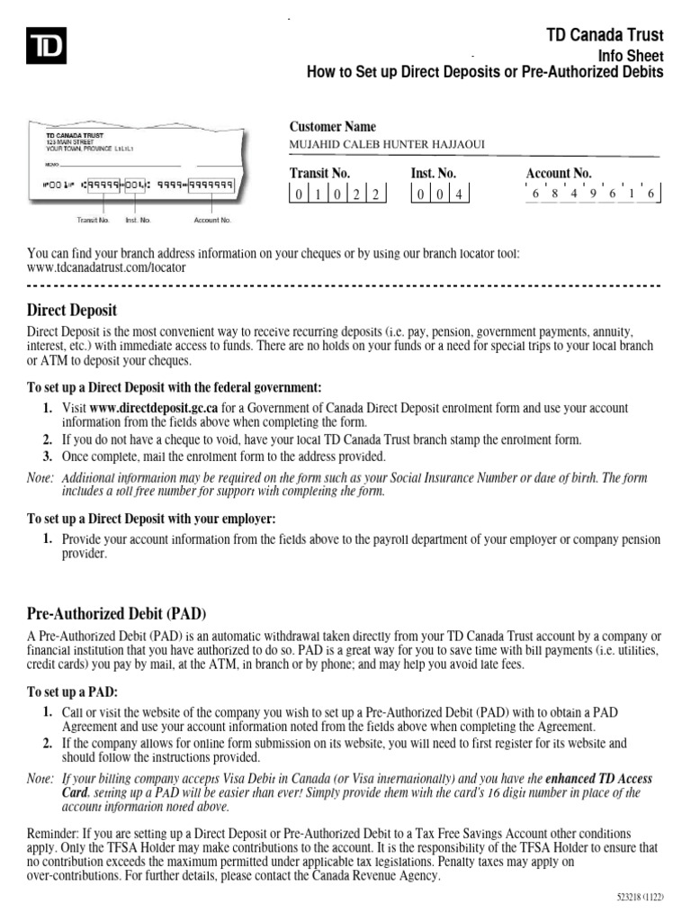 TD DD | PDF | Debit Card | Cheque