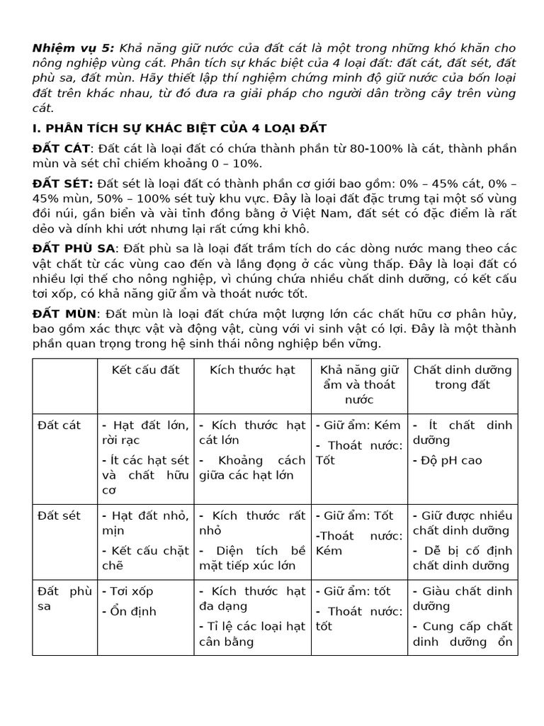 CSKHTN - Ptich 4 loại đất | PDF