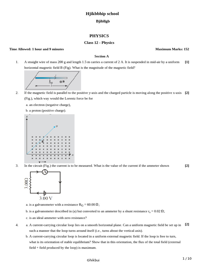 Part 1 Physics CH 4 To CH 7 | PDF | Torque | Magnetic Field