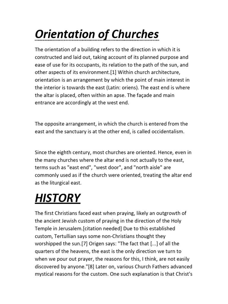 Orientation of Churches | PDF