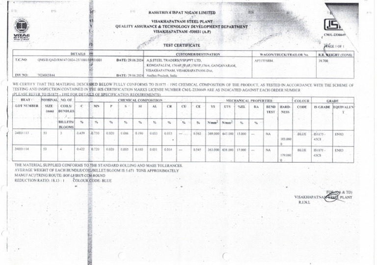 Test Certificate | PDF