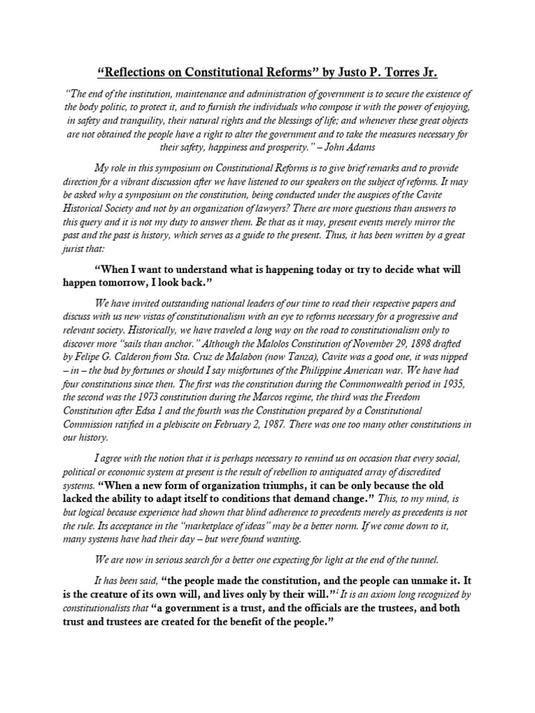 Insights on Constitutional Reforms | PDF
