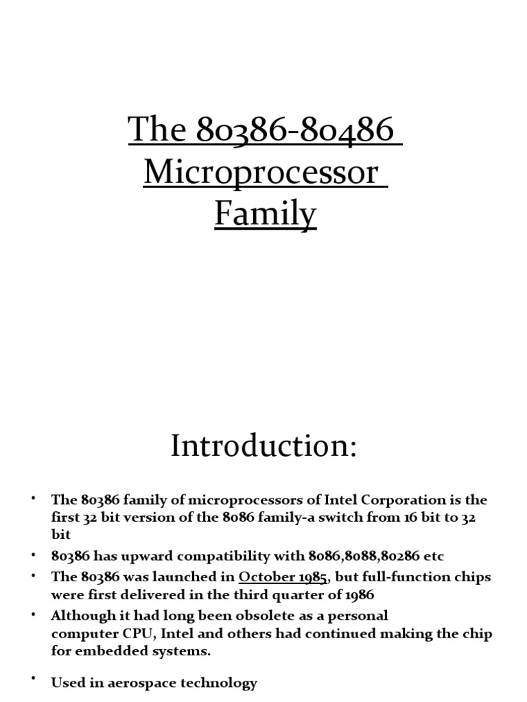 80386 vs 80486 Microprocessor Overview | PDF | Operating System Technology | Computer Architecture