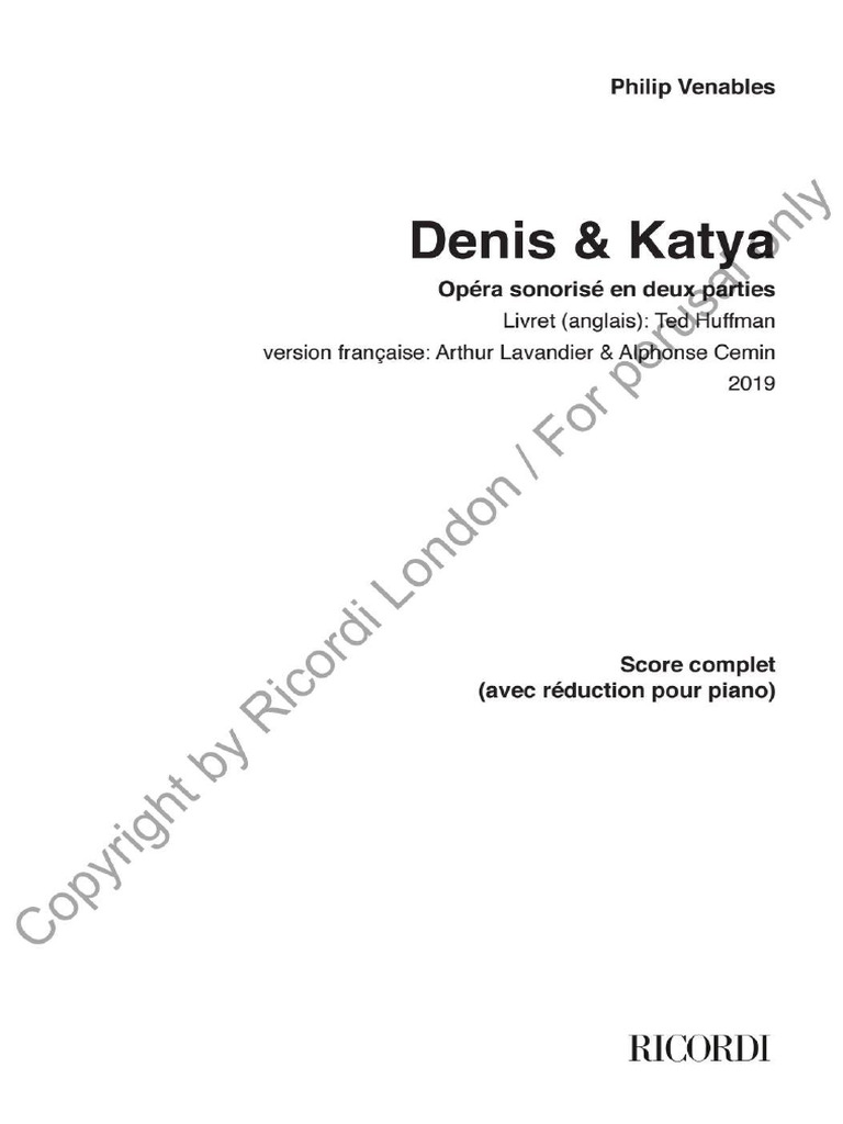 Venables, Philip - Denis & Katya (French Version) | PDF