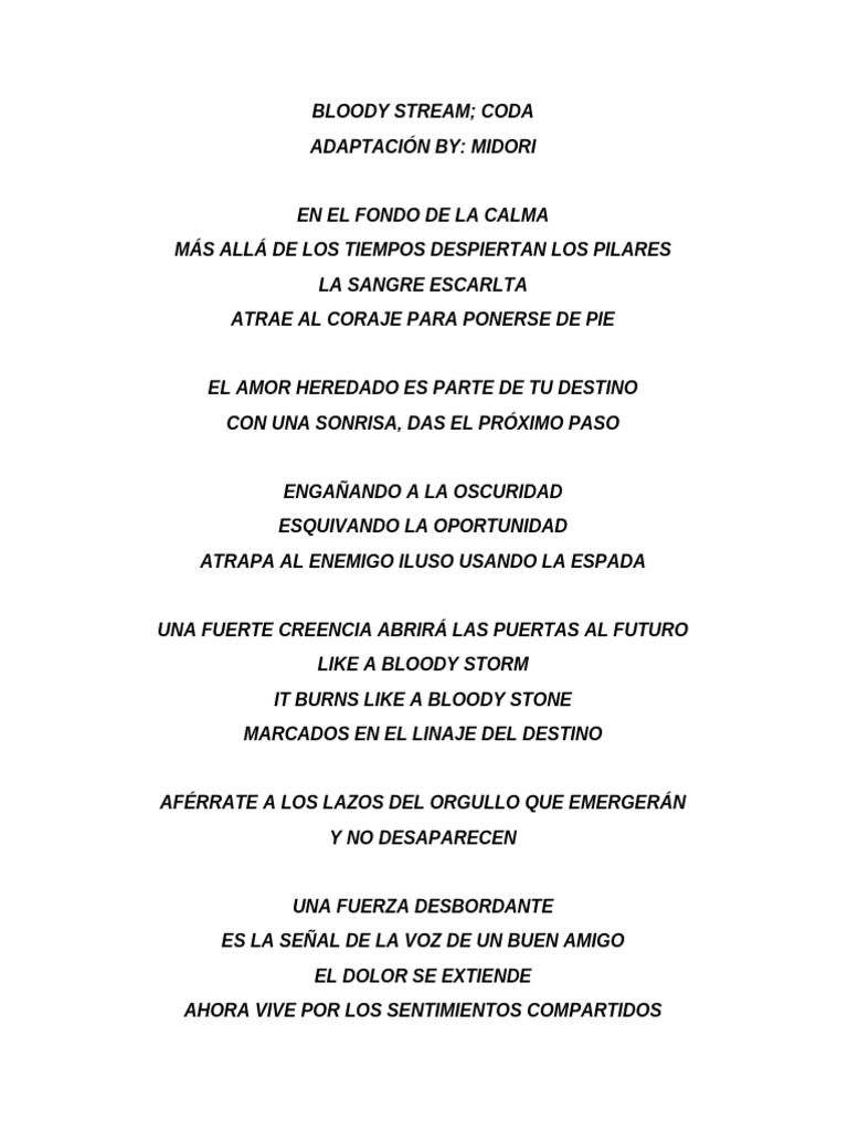 "Bloody Stream: Coraje y Destino" | PDF