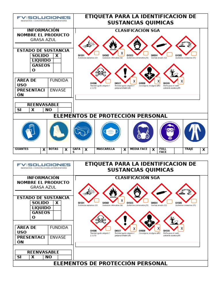 Etiqueta para La Identificación de Sustancias Quimicas | PDF