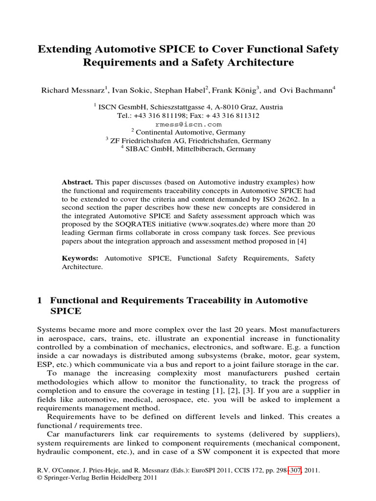 Extending Automotive SPICE To Cover Functional Safety Requirements and ...