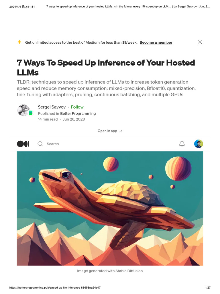 7 Ways To Speed Up Inference of Your Hosted LLMs. in The Future, Every 1% Speedup On LLM - by ...