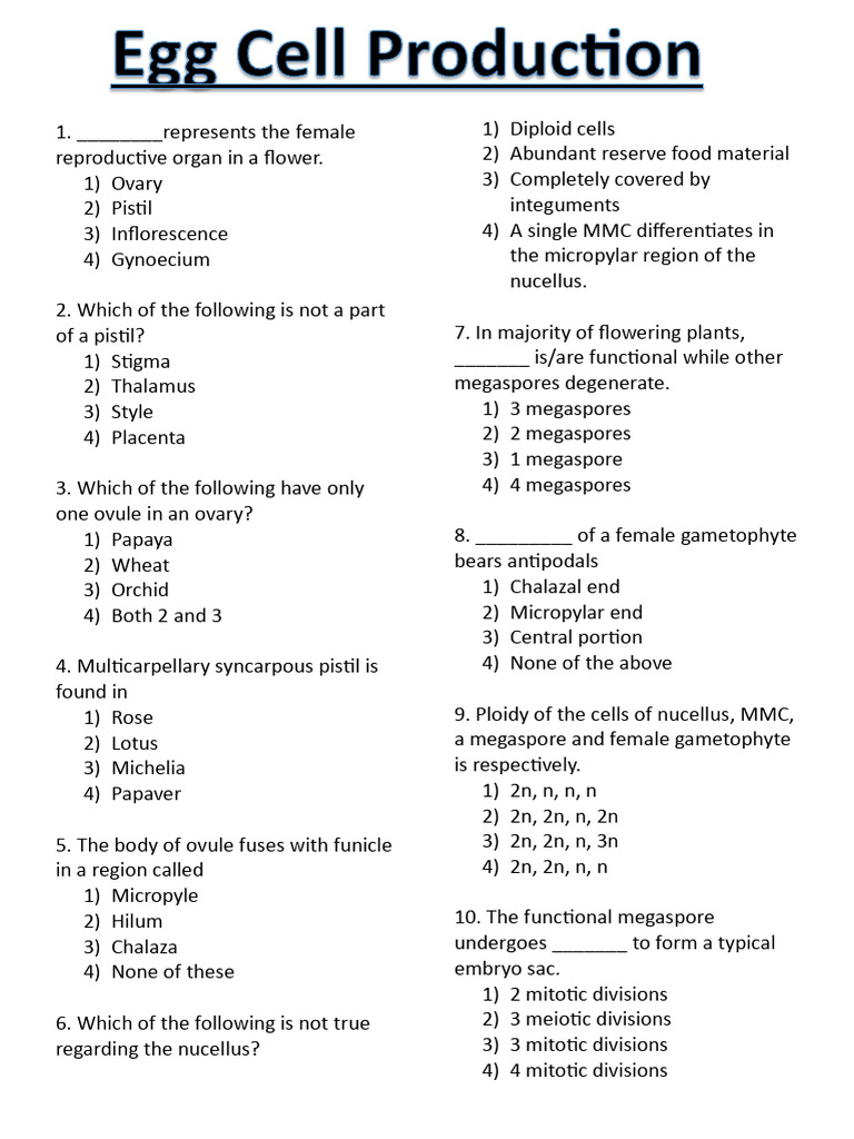 Egg Cell Production - Compressed | PDF