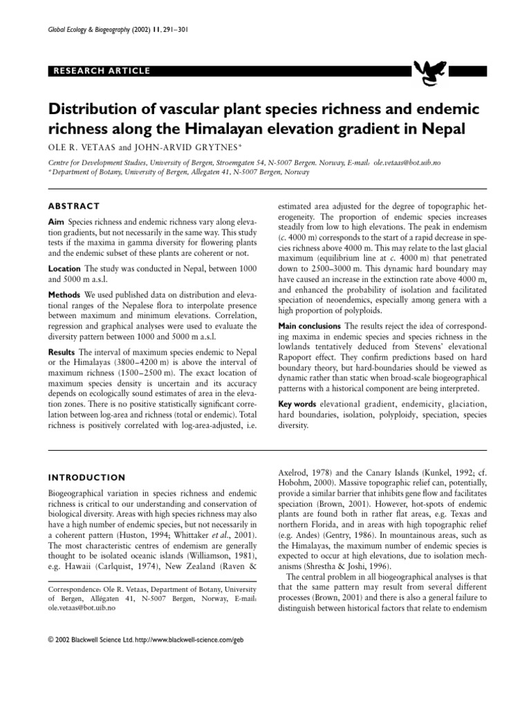 Blackwell Science, LTD | PDF | Himalayas | Species