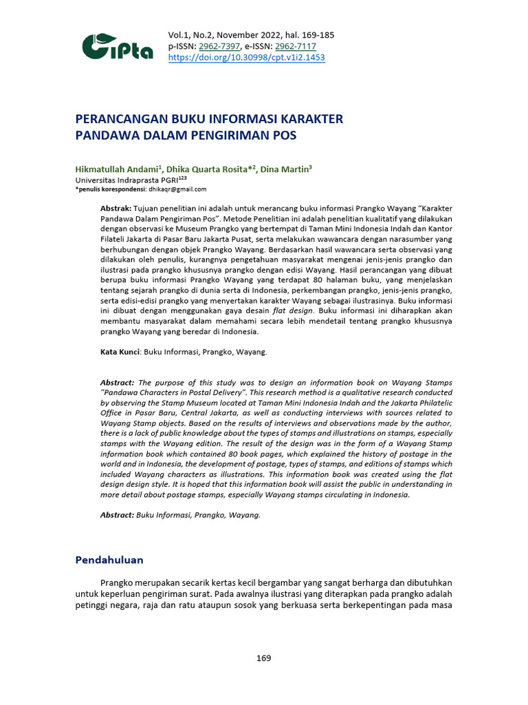 Perancangan Buku Informasi Karakter Pandawa Dalam | PDF