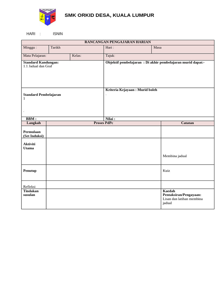Template Kosong RPH | PDF