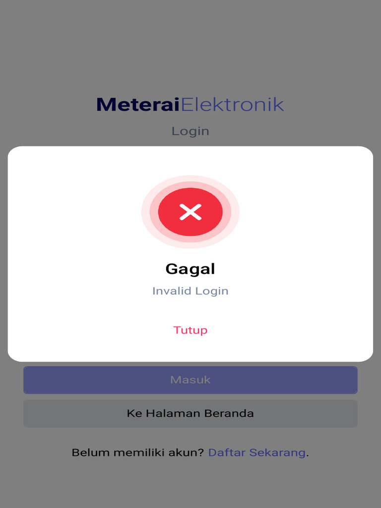 Meterai Elektronik - Login | PDF