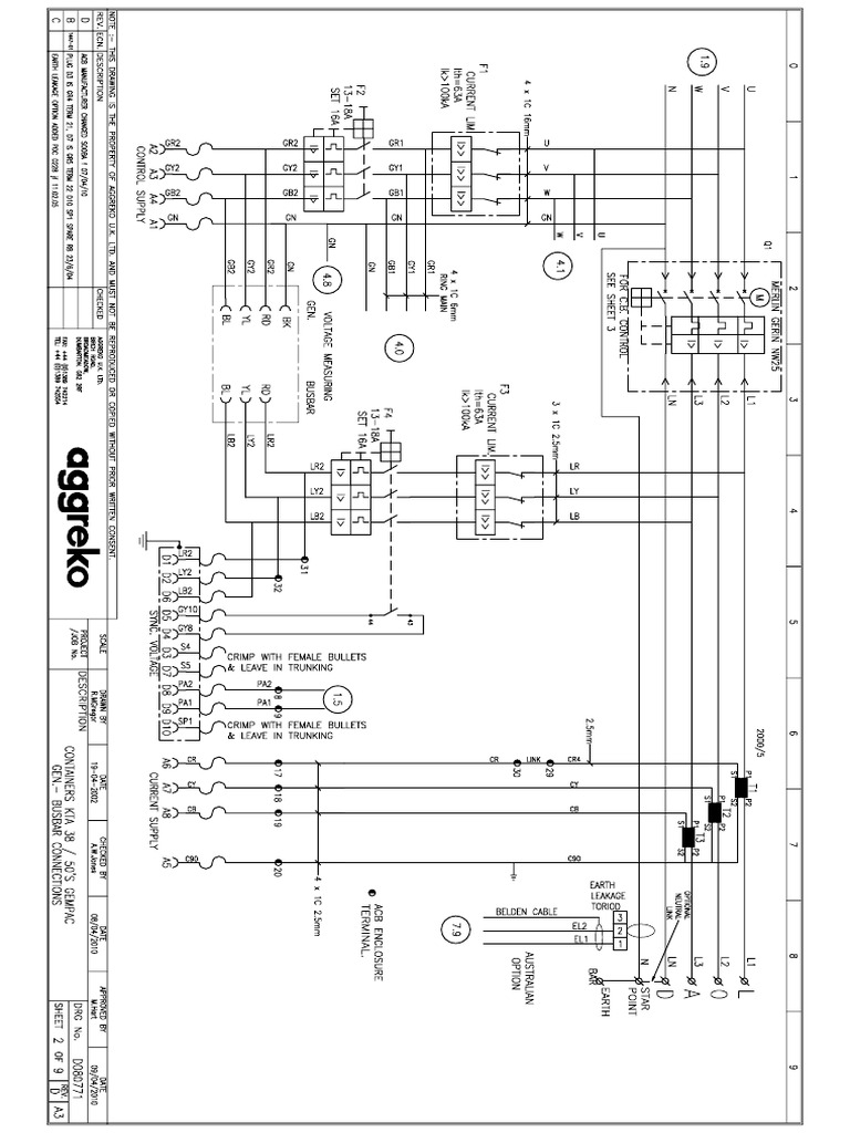 D0807712D - Containers KTA38-50's Gempac Gen.-Busbar Connections | PDF
