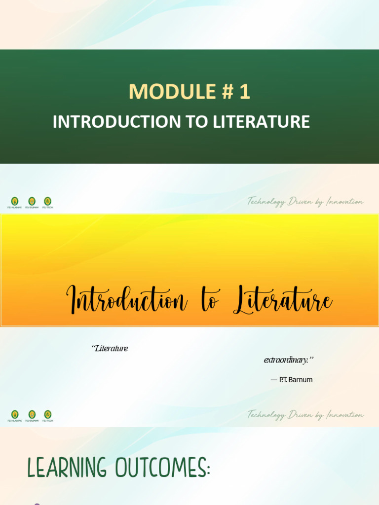 (M1 MAIN) Introduction To Literature | PDF | Poetry | Essays